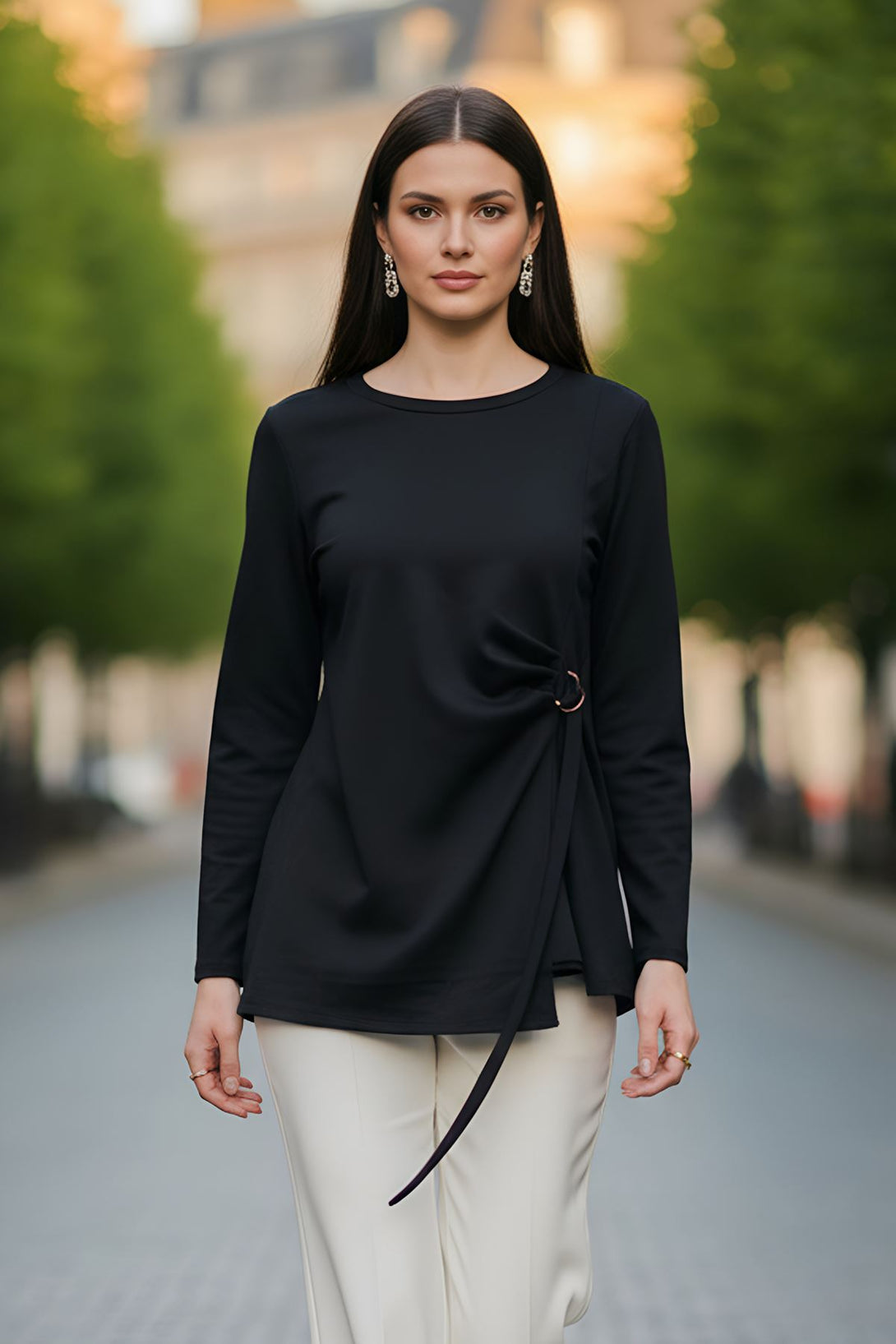 Plain Side Tie Detail Top